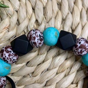 Western Mama Silicone Bead Wristlet Keychain / Turquoise Stone and ...