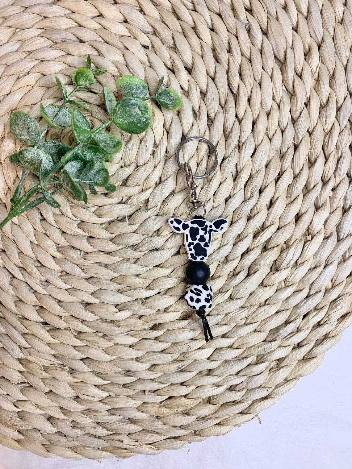 Cow Mini Keychain / Mini Silicone Bead Keychain / Mini Western Cow ...