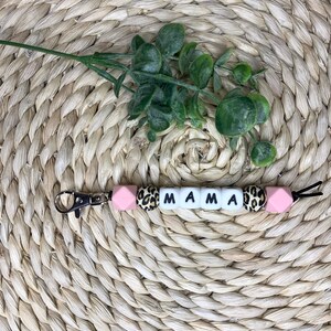 Mama Silicone Bead Keychain / Mama Bead Keychain / Mama Cow Print ...