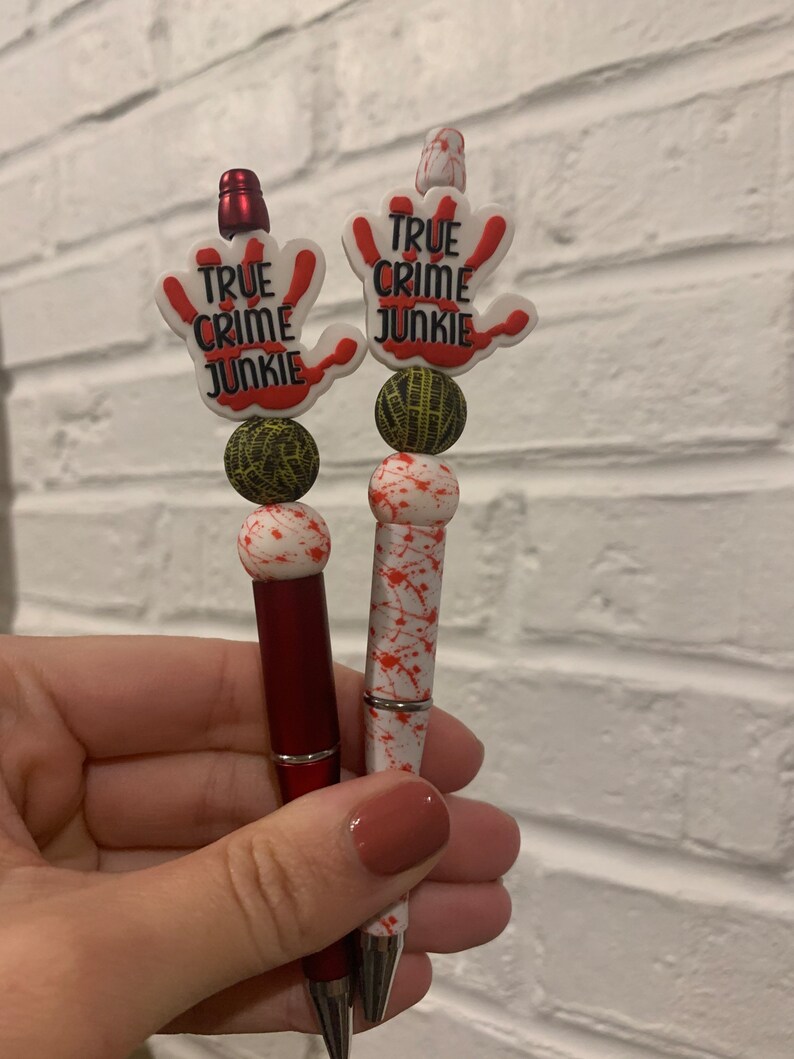 True Crime Silicone Bead Pen / True Crime Pen / Beaded Pen / - Etsy
