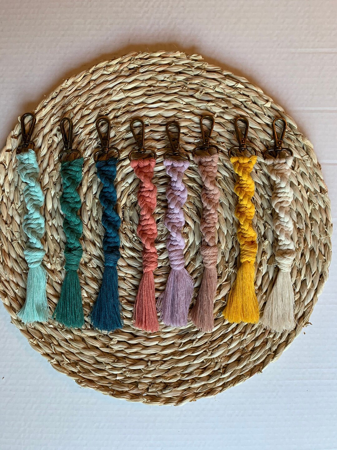 Fringe Macrame / Spiral Macrame Keychain / Twisted Macrame Keychain ...