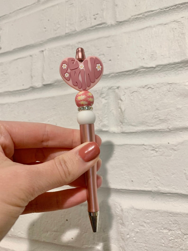 Be Kind Silicone Bead Pen / Heart Pen / Refillable Ink Pen / - Etsy