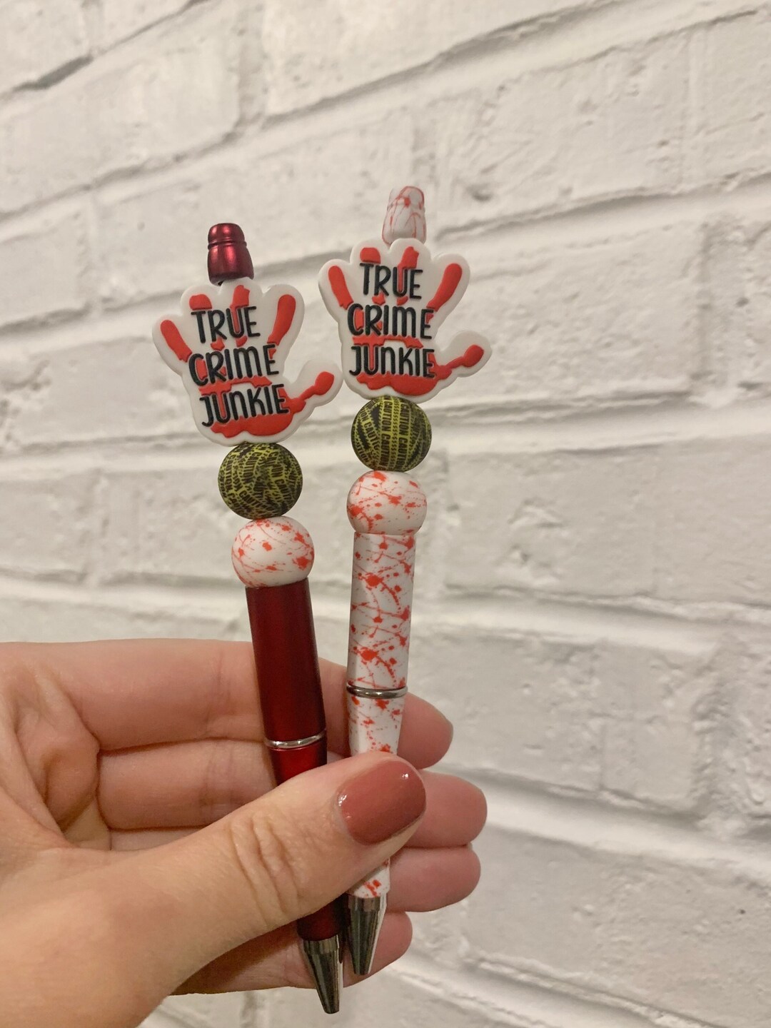 True Crime Silicone Bead Pen / True Crime Pen / Beaded Pen / - Etsy