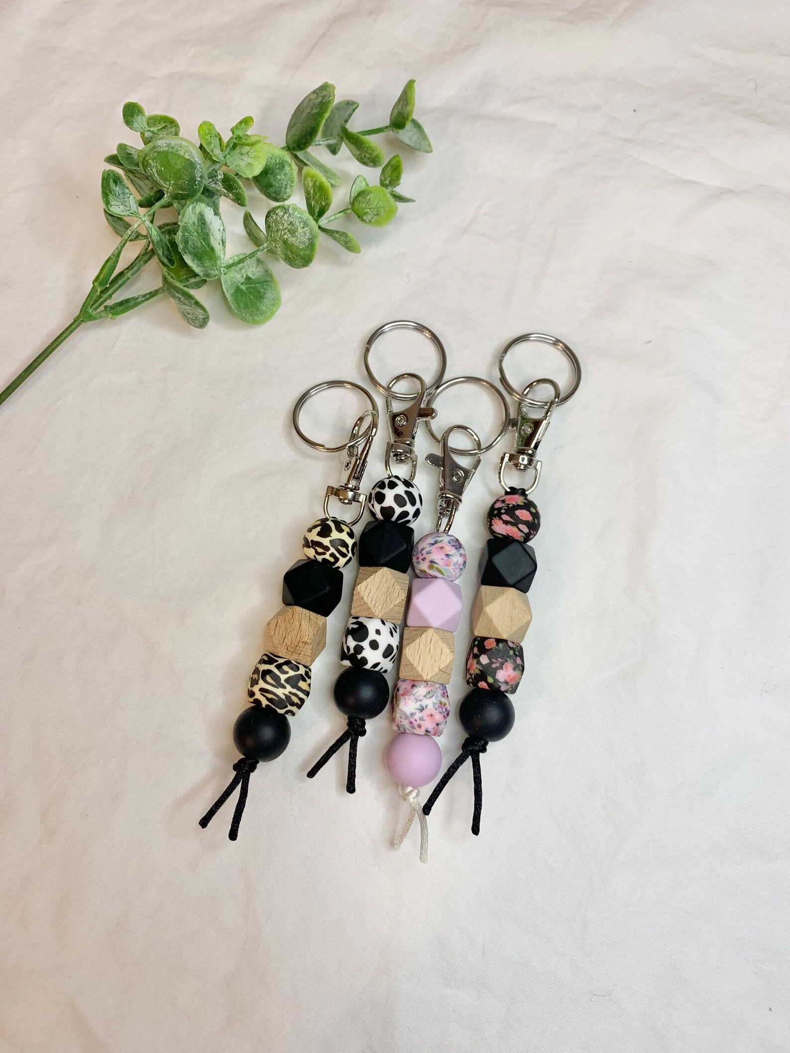 Leopard Print Keychain/ Cow Print Keychain / Floral Print - Etsy