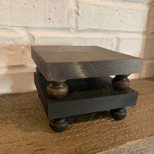 Square Wood Riser / Square Wood Stand / Farmhouse Riser Stand / Stained ...
