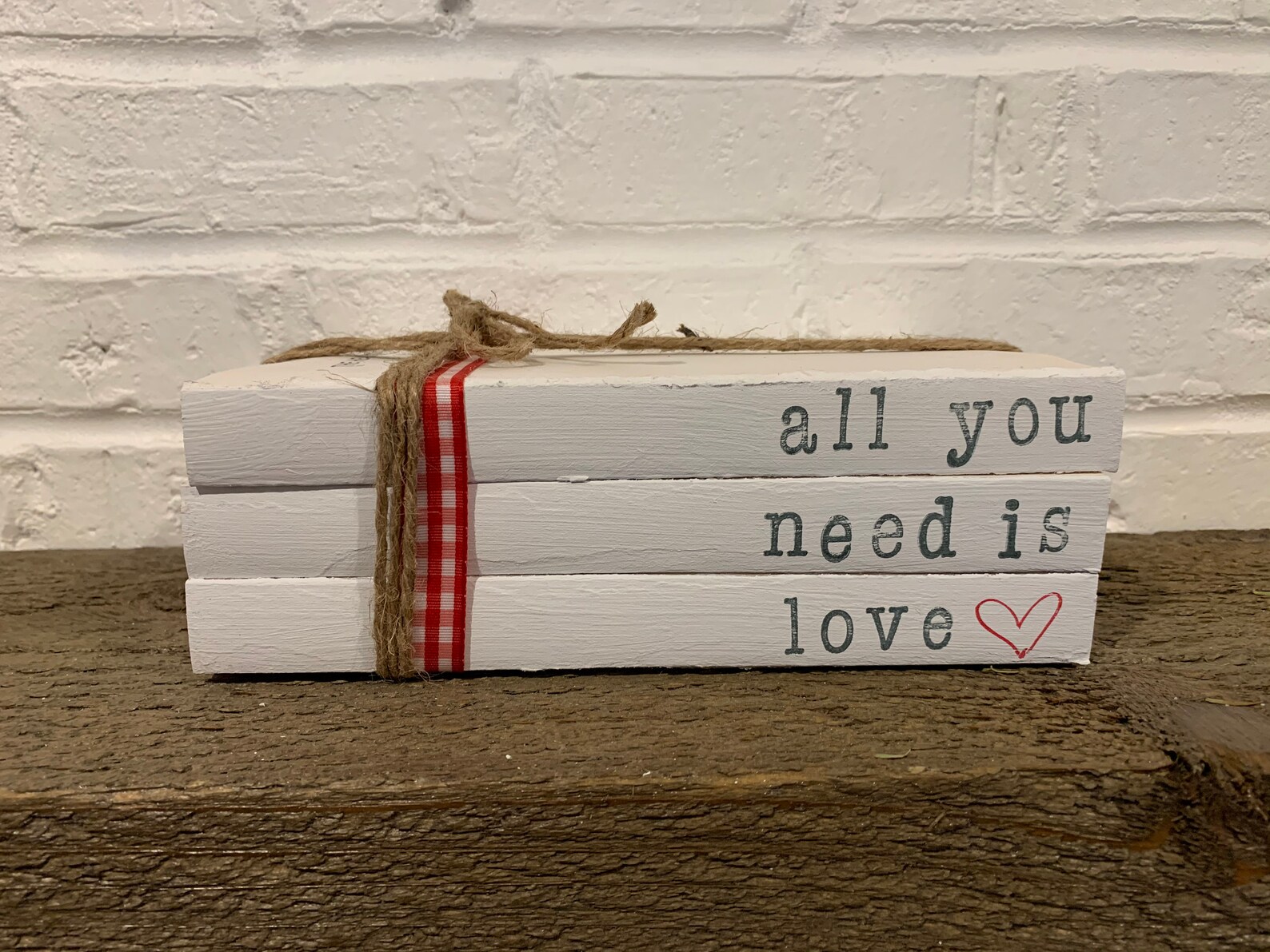Valentine's Day stamped book stacks / stacked books / | Etsy