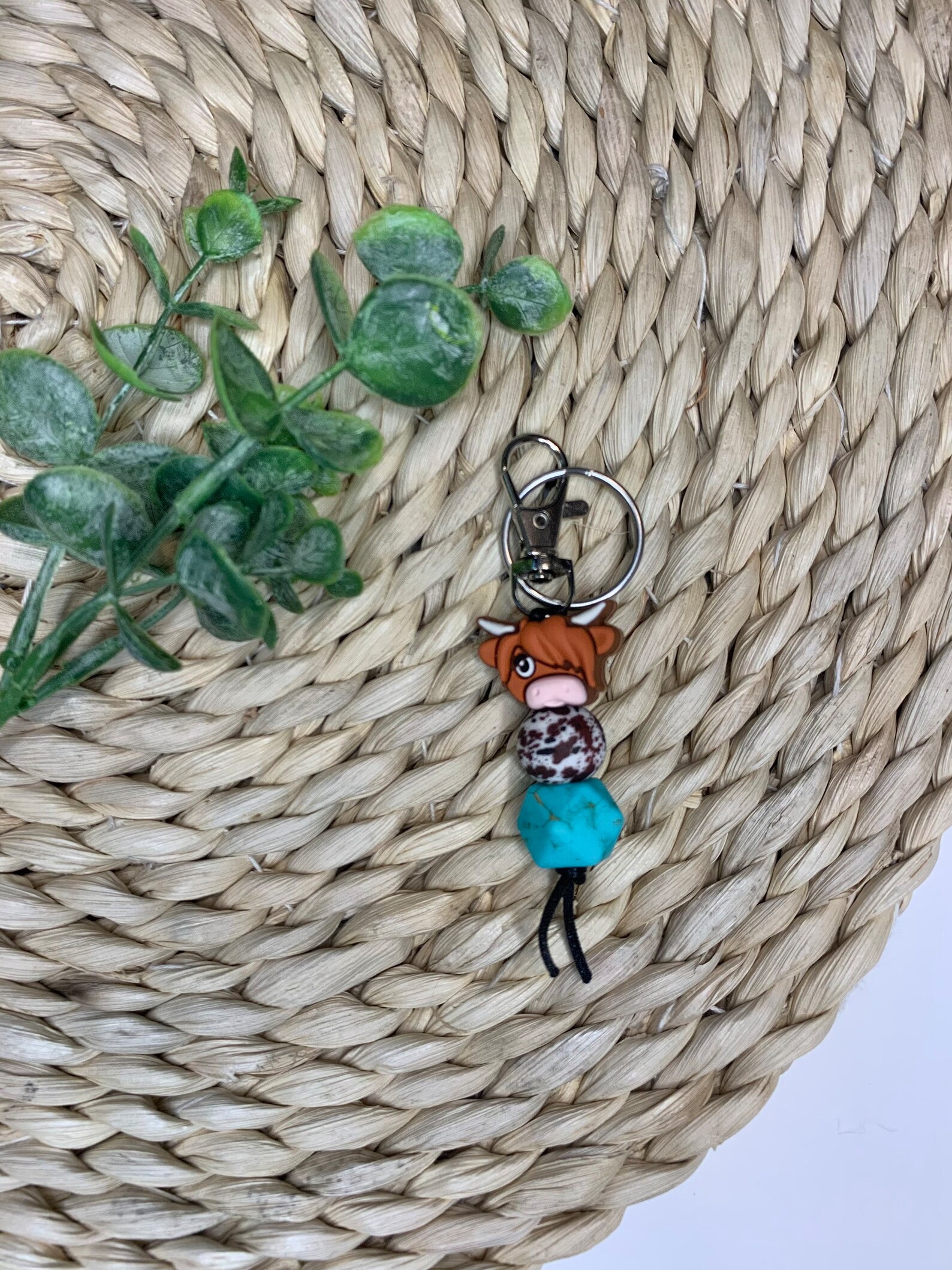 Hamish Highland Cow Mini Keychain / Mini Silicone Bead Keychain / Mini ...