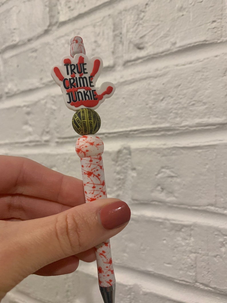 True Crime Silicone Bead Pen / True Crime Pen / Beaded Pen / - Etsy