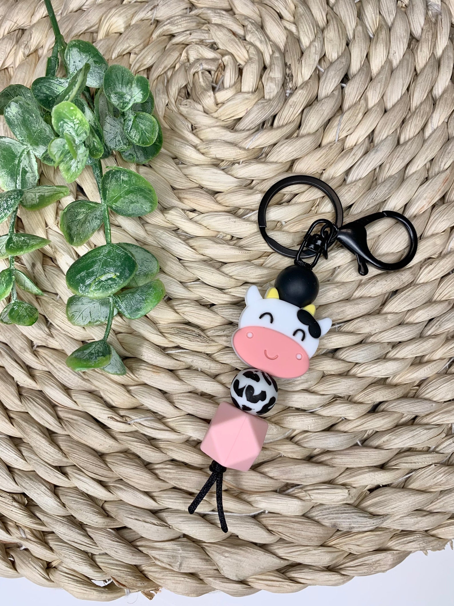 Cow Print Keychain / Pink Cow Keychain and Cow Print / Bag - Etsy