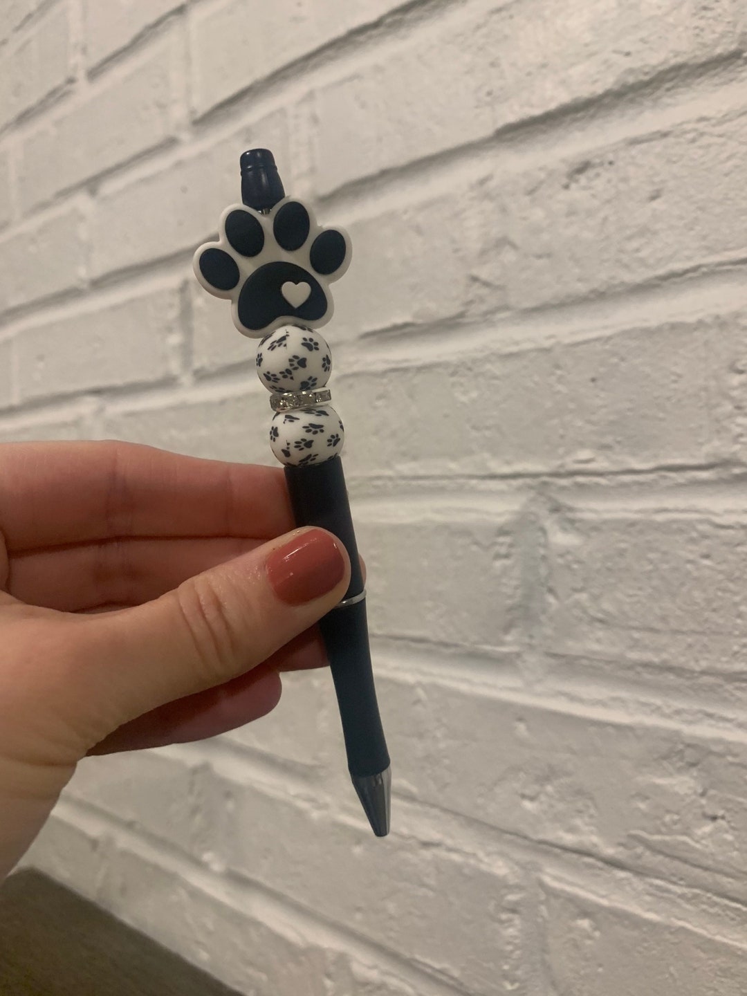 Paw Print Silicone Bead Pen / Animal Pen / Beaded Pen / Beadable Pen ...