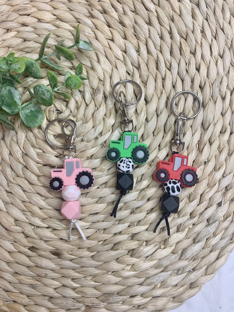 Tractor Mini Keychain / Green Tractor Mini Keychain / Tractor Keychain ...