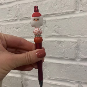 Christmas Silicone Bead Pen / Santa Pen / Refillable Ink Pen / Holiday ...