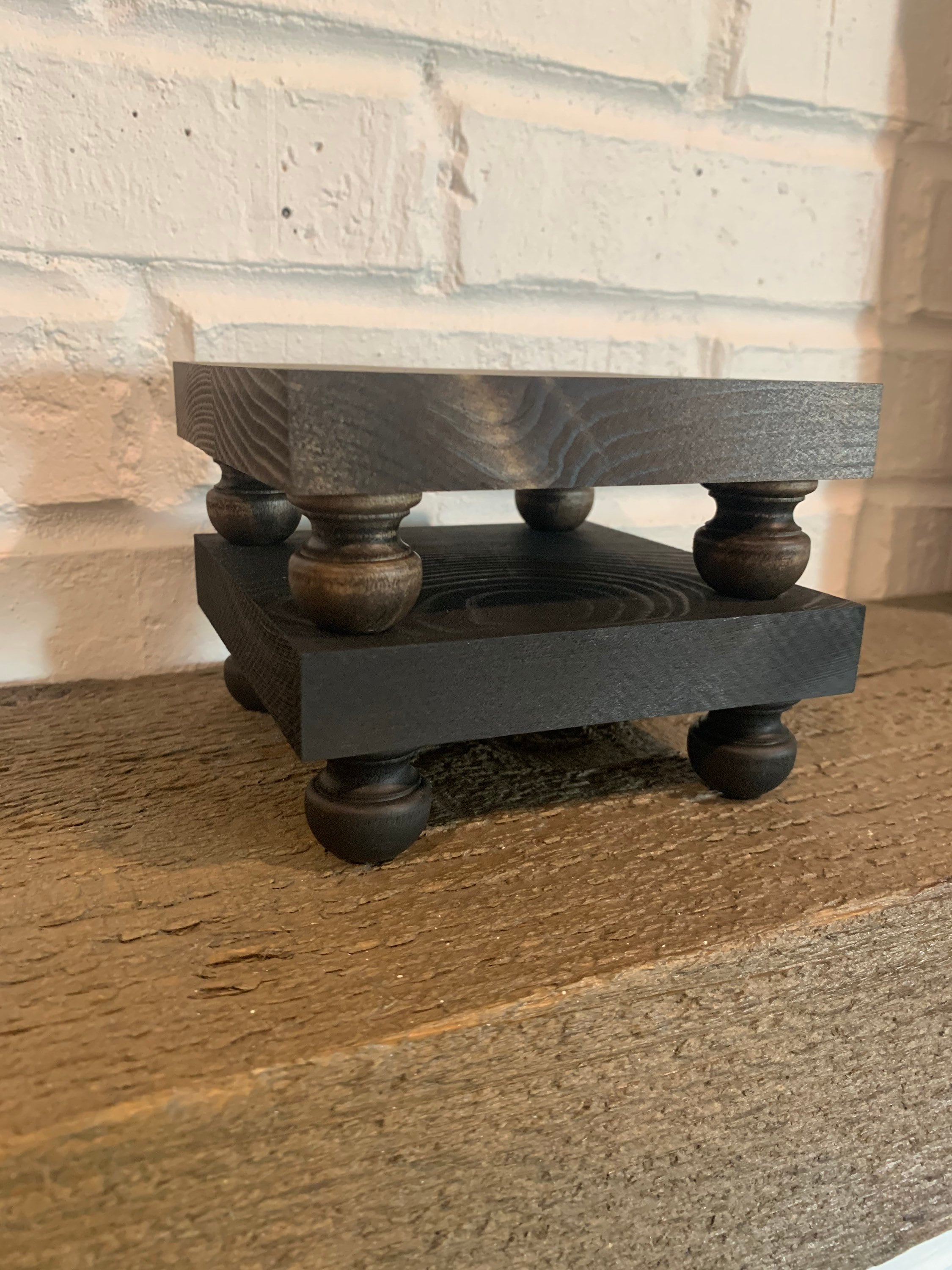 Square Wood Riser / Square Wood Stand / Farmhouse Riser Stand / Stained ...