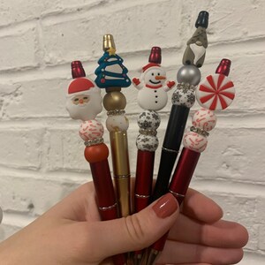 Christmas Silicone Bead Pen / Santa Pen / Refillable Ink Pen / Holiday ...