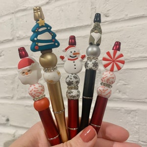 Christmas Silicone Bead Pen / Santa Pen / Refillable Ink Pen / Holiday ...