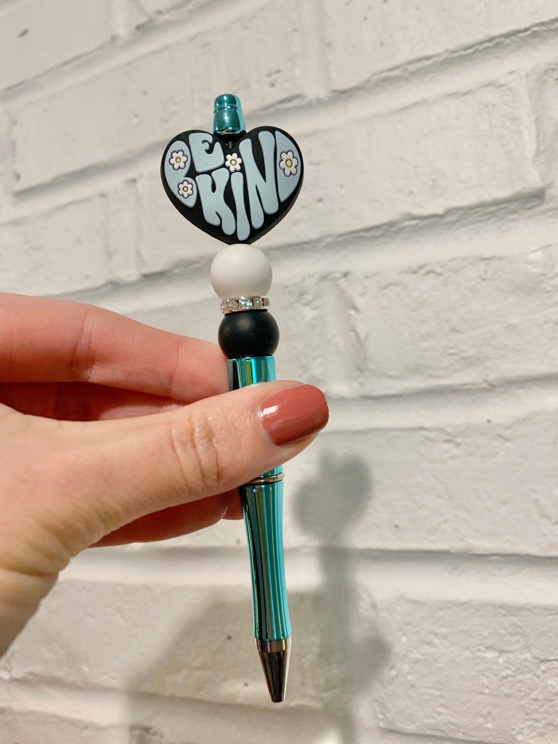 Be Kind Silicone Bead Pen / Heart Pen / Refillable Ink Pen / - Etsy