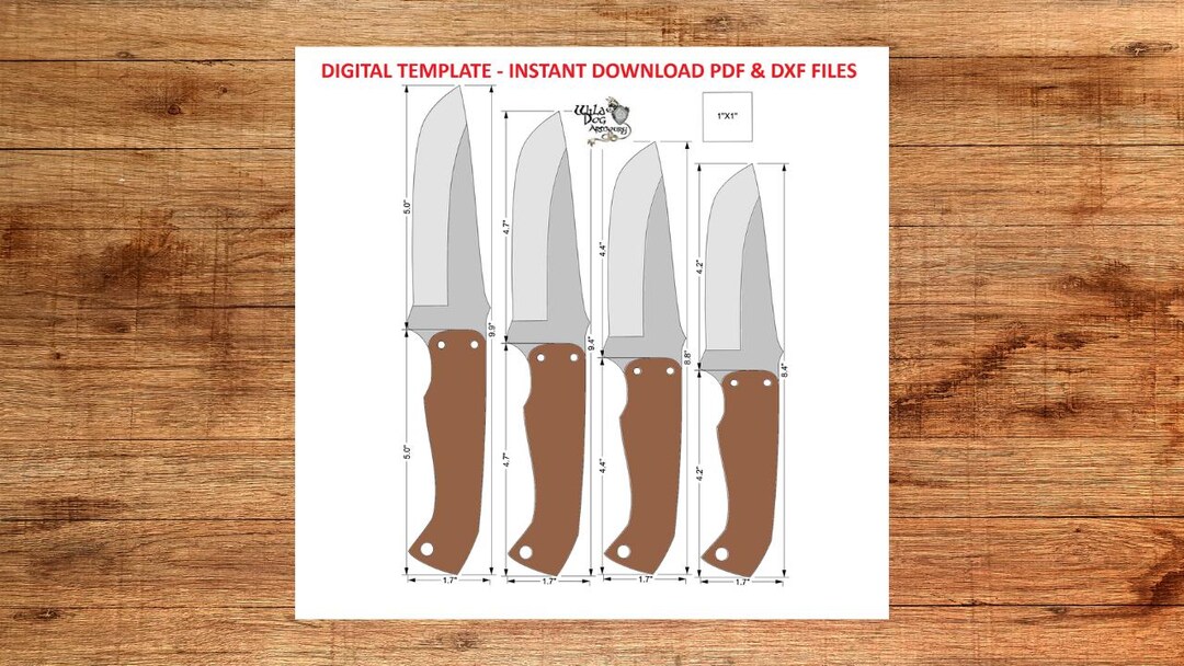 Hunter Knife PDF & DXF Pattern – Instant Download Knife Template ...