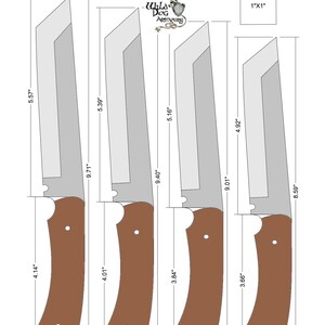 Tanto Knife Template for Stock Removal | Knifemaking Blueprint (digital ...