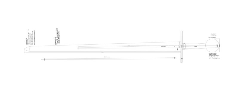 Oakeshott Type XII Arming Sword Template: Blacksmithing Blueprint (PDF ...