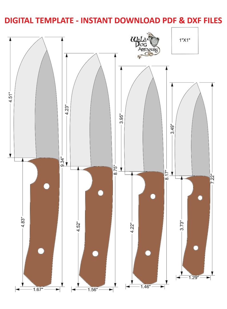 Knife Template Bundle – 22 Proven Blade Patterns in Multiple Sizes (PDF ...