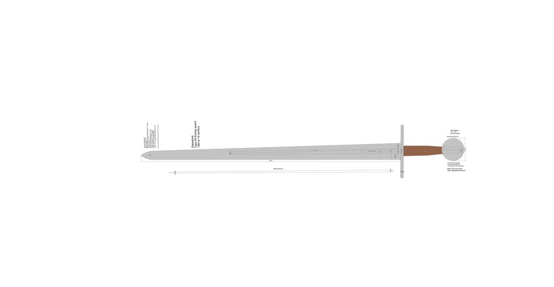 Oakeshott Type XII Arming Sword Template: Blacksmithing Blueprint (PDF ...