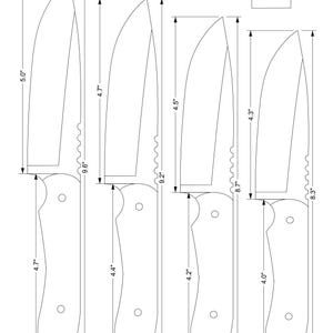 Hunter Knife PDF & DXF Plan – Printable Survival Blade Template, Knife ...