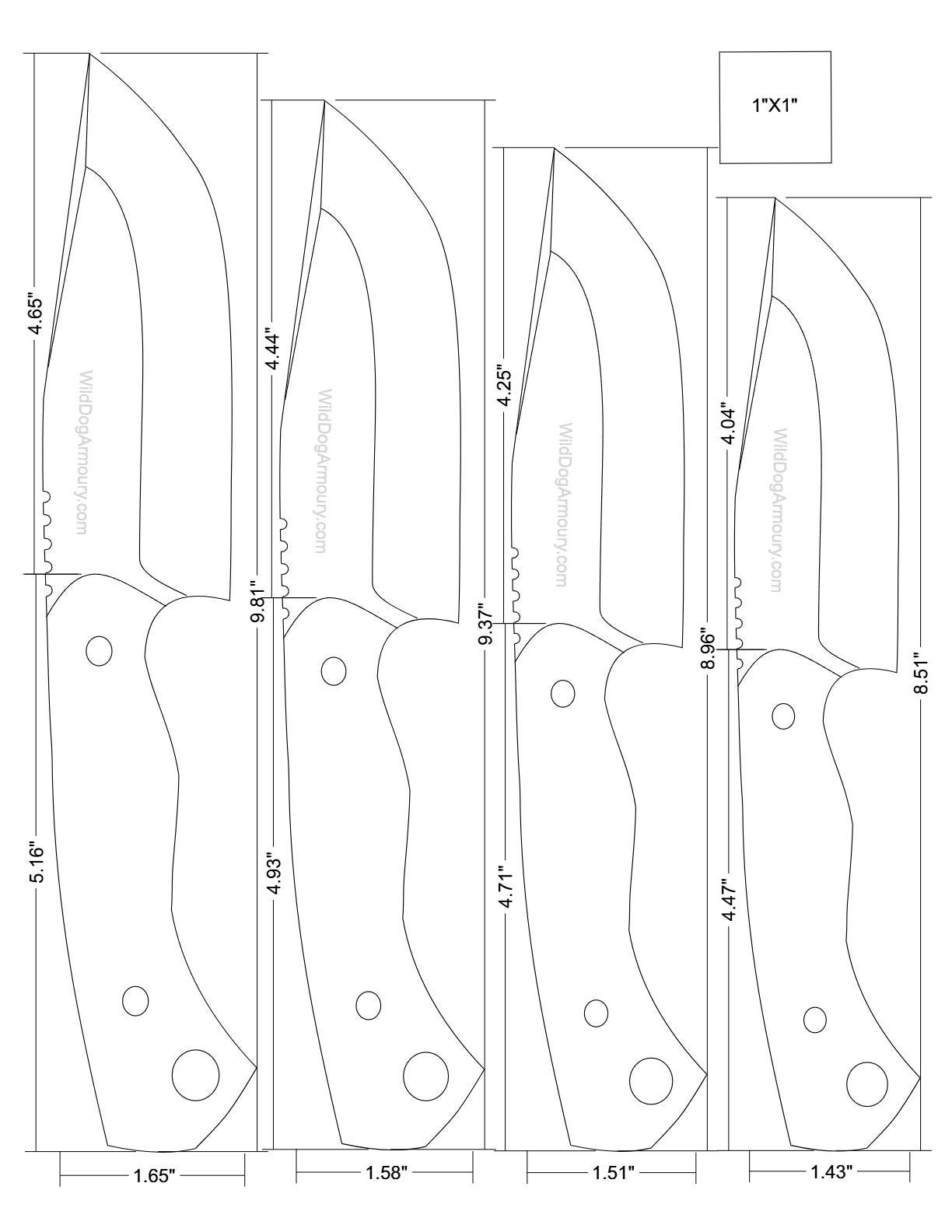 Drop Point Knife Template (PDF & DXF) – Balanced Blade Pattern for Hand ...