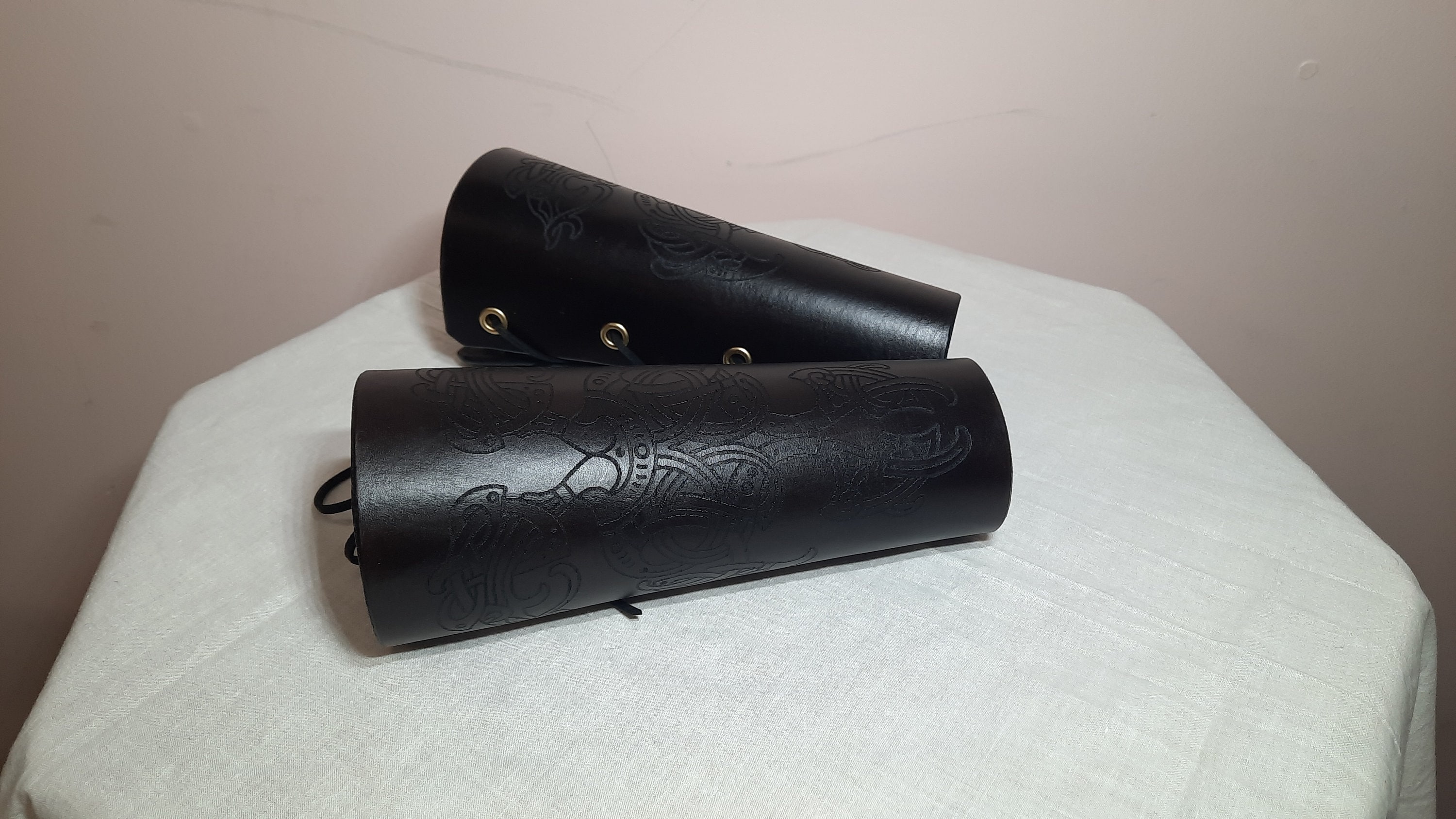 Laser Engraved Vambraces Leather Vambraces Bracers Arm Guard Body Armor ...