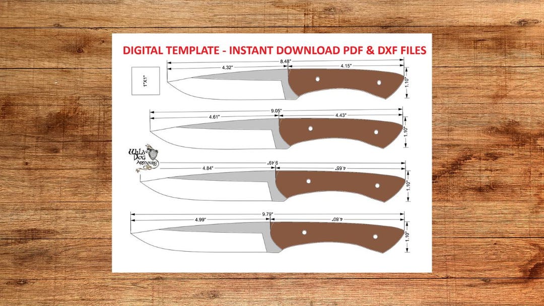 Hunter Knife Template: Printable PDF & DXF Knife Making Plan - Etsy