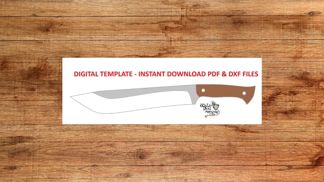 Bowie Knife Template (PDF + DXF) – Full-size Pattern for Hand-forged ...