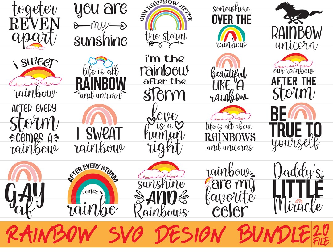 Rainbow SVG, Rainbow SVG Bundle, Rainbow Png, Colorful Rainbow Svg ...