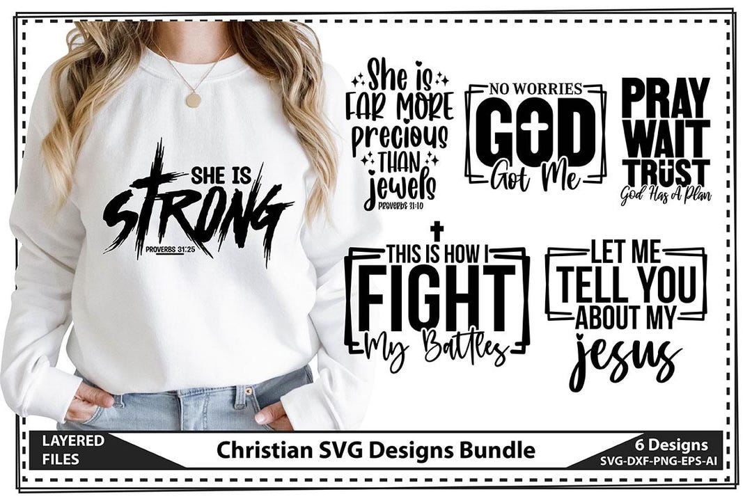 Christian SVG Designs Bundle, Scripture Bundle, Instant Download, Bible ...