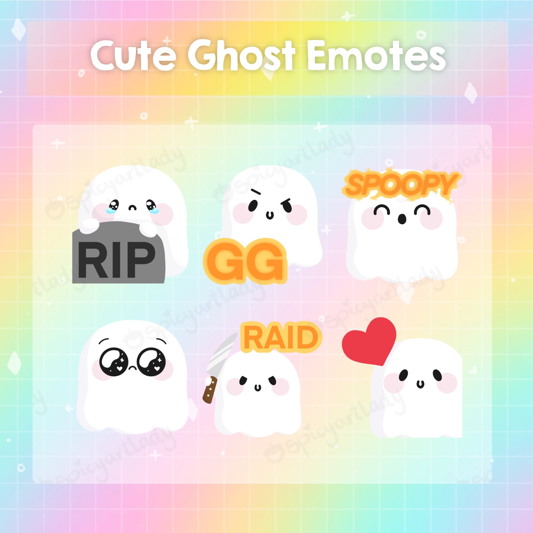 Kawaii Halloween Twitch Overlay Emotes Badges Package: - Etsy
