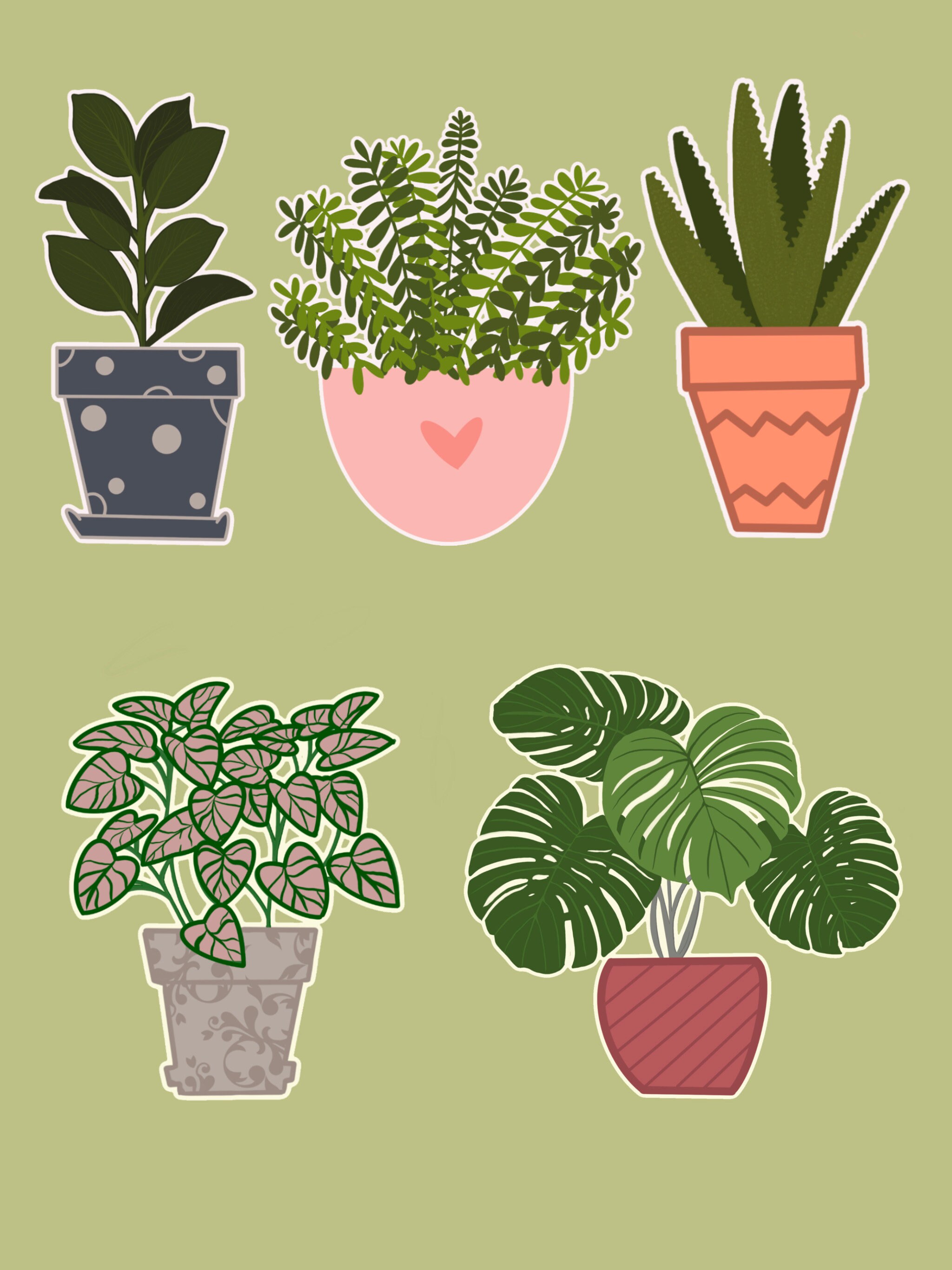 Digital Download Stickers, Plant Stickers, Stickers - Etsy