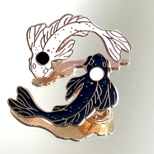 Yin Yang Black & White Enamel Pin Badge Lapel - Etsy