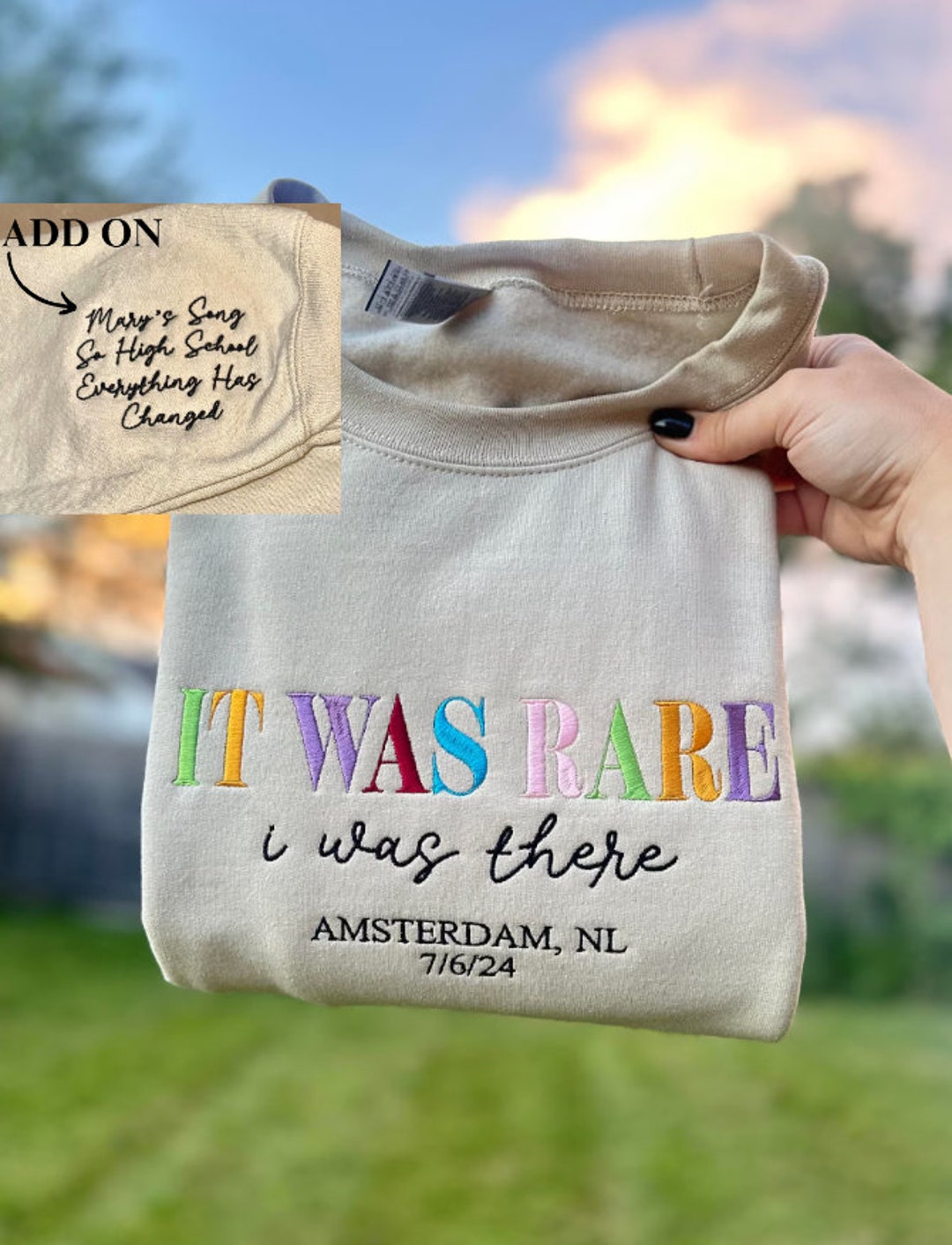 It Was Rare, I Was There Embroidered Crewneck Customizable City & Date ...