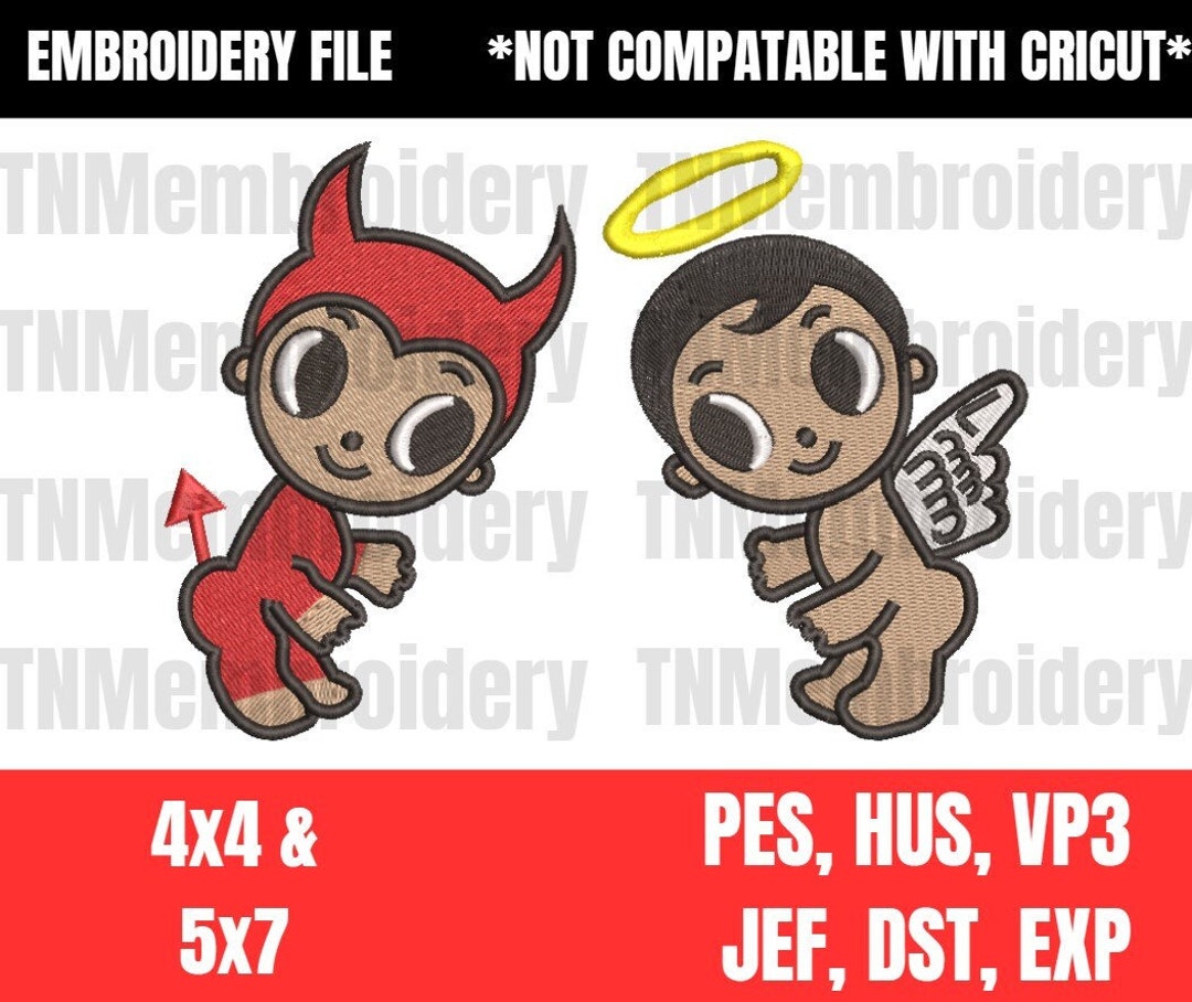 Karol G Devil & Angel Character Embroidery File 2 Sizes 6 - Etsy