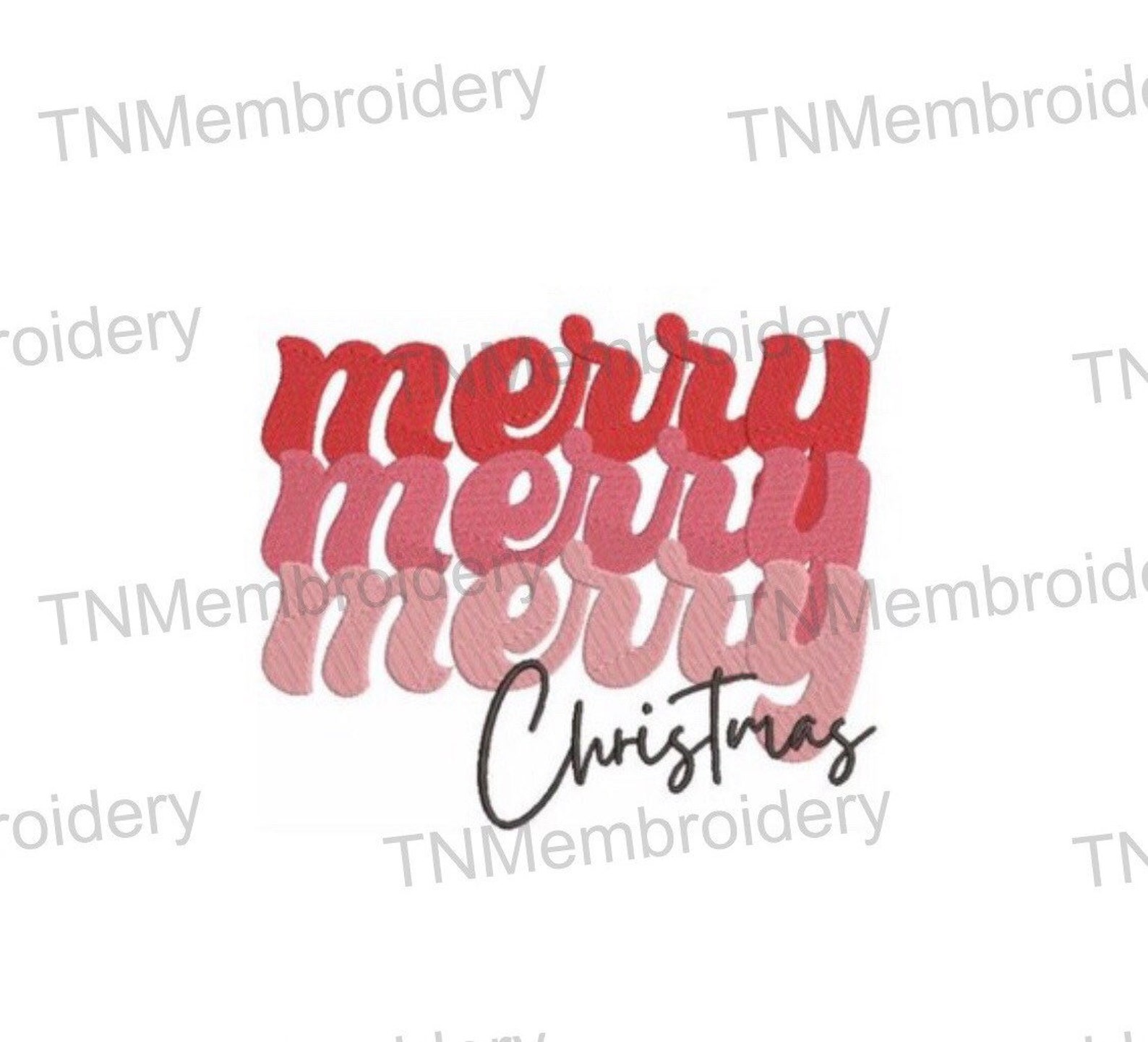 Merry Christmas Embroidery File 5 Sizes 5 Formats - Etsy