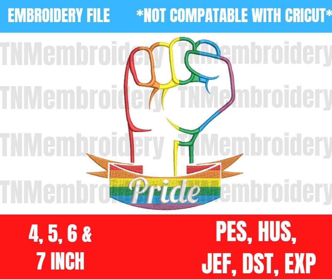Pride Embroidery File - 4 Sizes -5 Formats - LGBTQ - Pride Month - Etsy