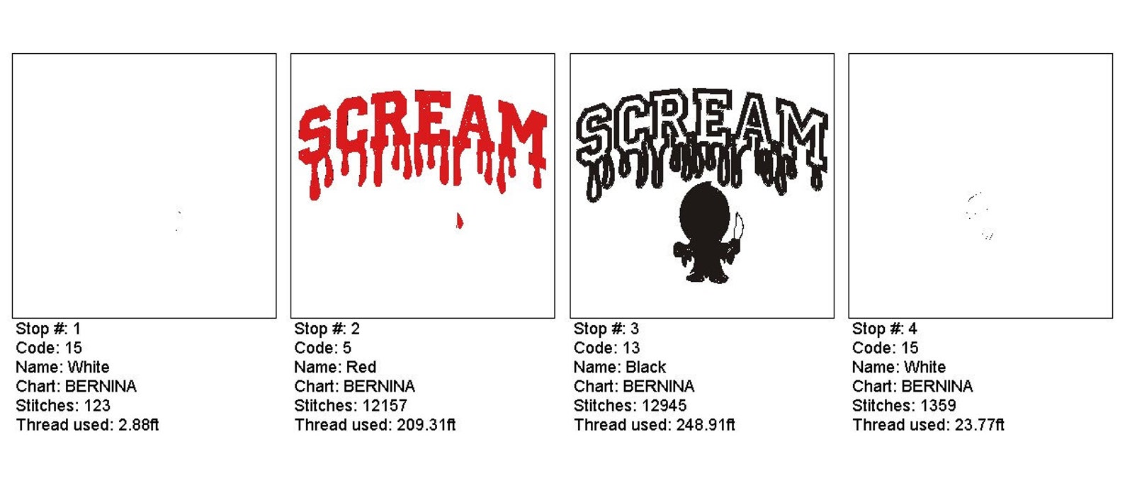 Scream Drip Halloween Embroidery File 3 Sizes 5 Formats - Etsy