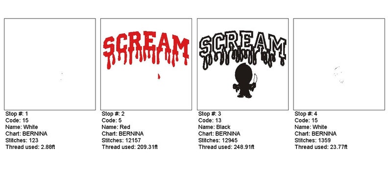 Scream Drip Halloween Embroidery File 3 Sizes 5 Formats - Etsy