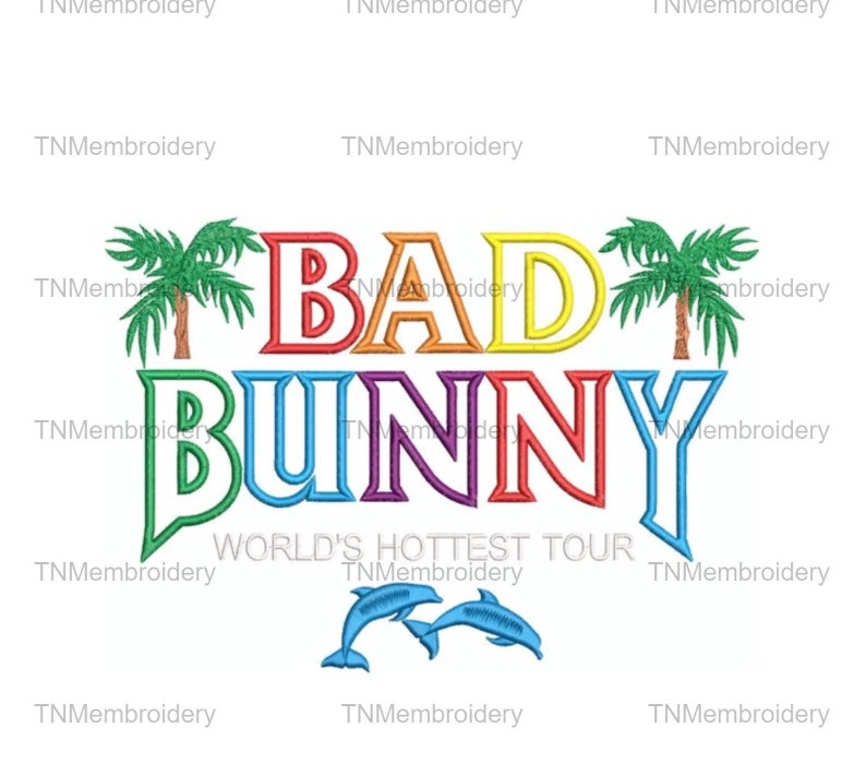 Bad Bunny Inspired Embroidery File 3 Sizes 5 Formats Un - Etsy