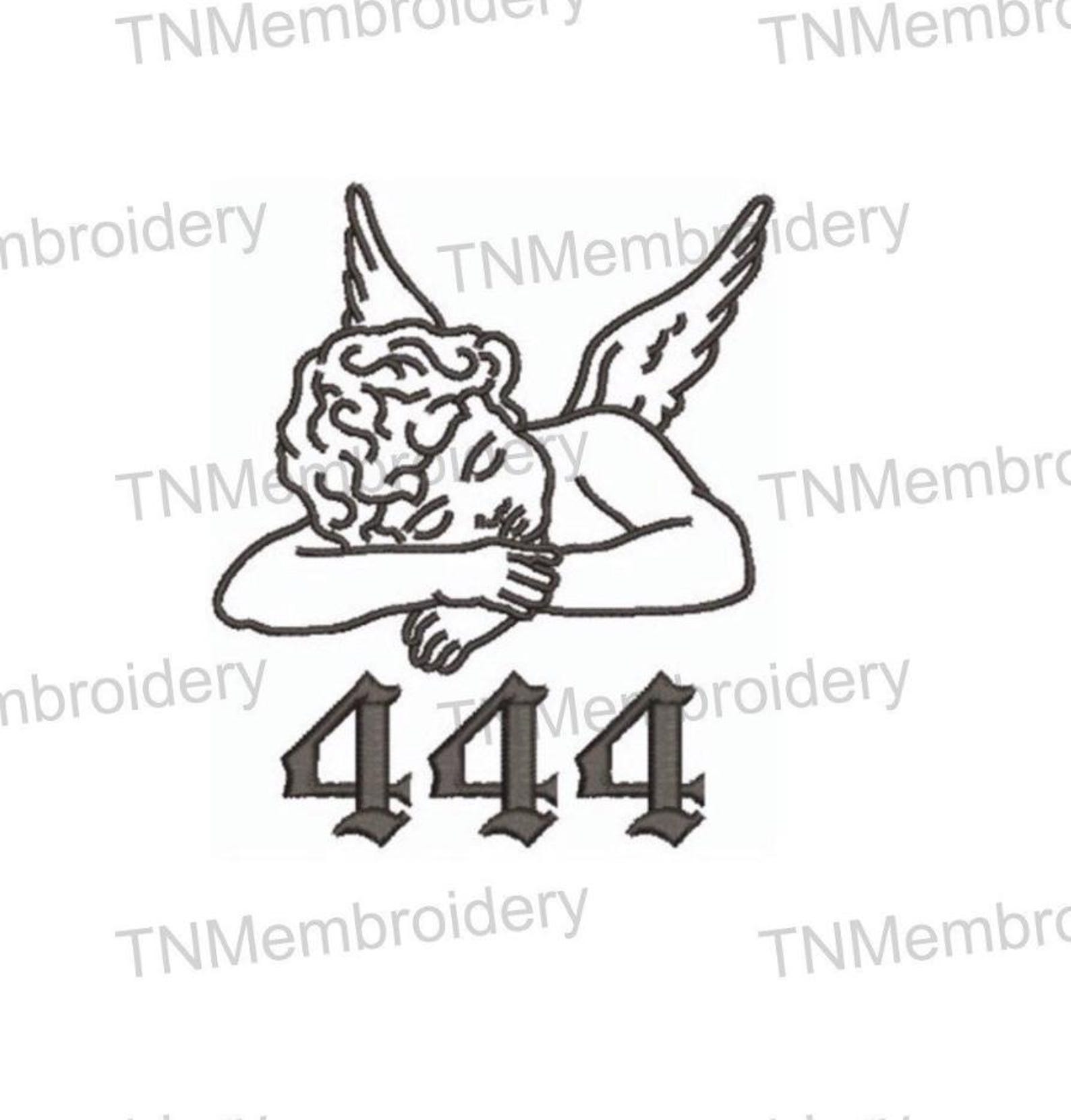 Angel Number 444 Embroidery File - 4 Sizes - 5 Formats - Etsy