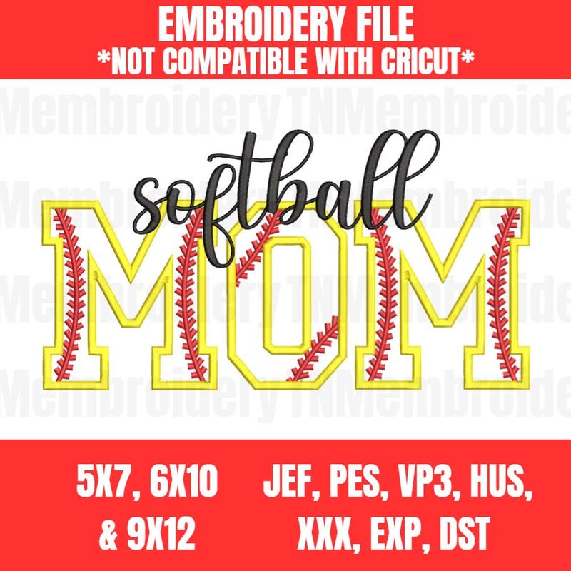Softball Applique - Etsy