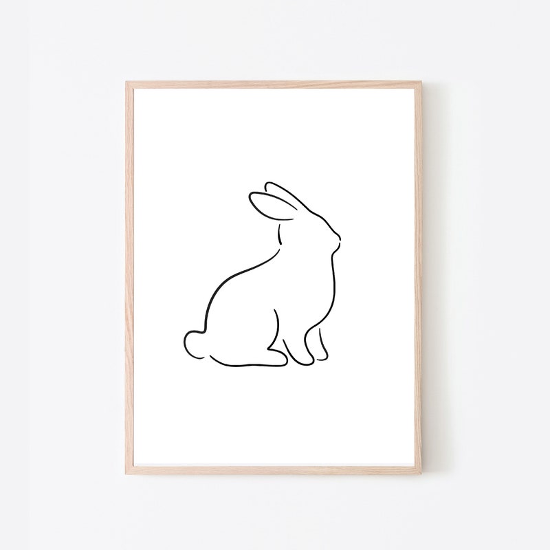 Bunny Line Drawing - Etsy