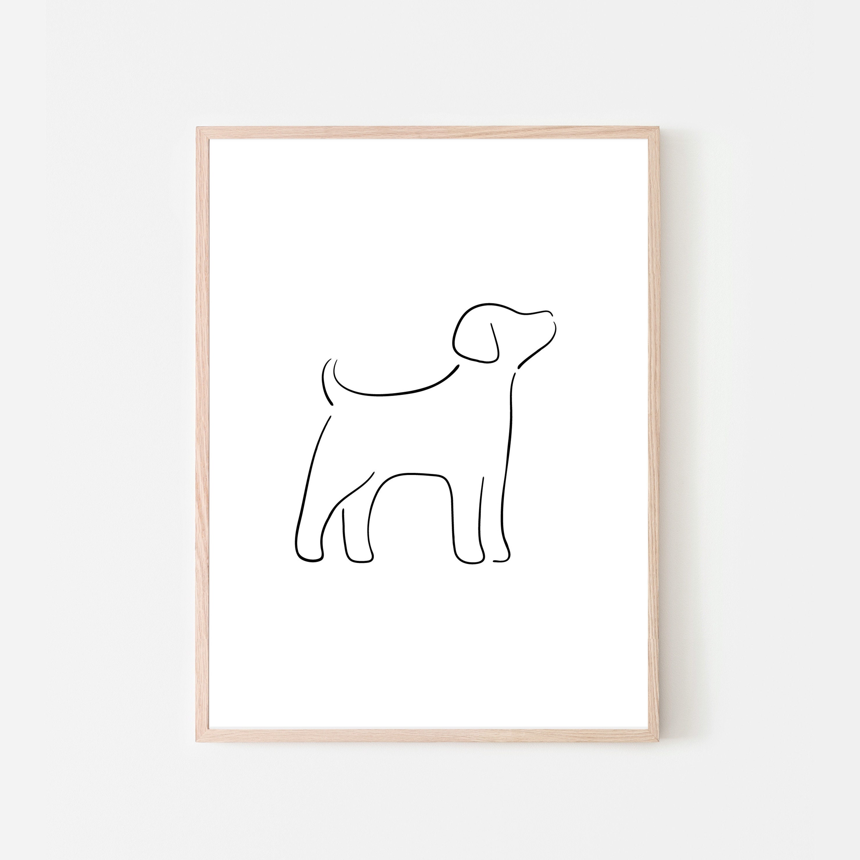 Minimalist Dog Art Dog Line Art Black and White Instant - Etsy