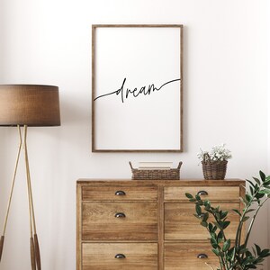 Dream, Printable Wall Art. Handwriting, Calligraphy, Typography Art ...