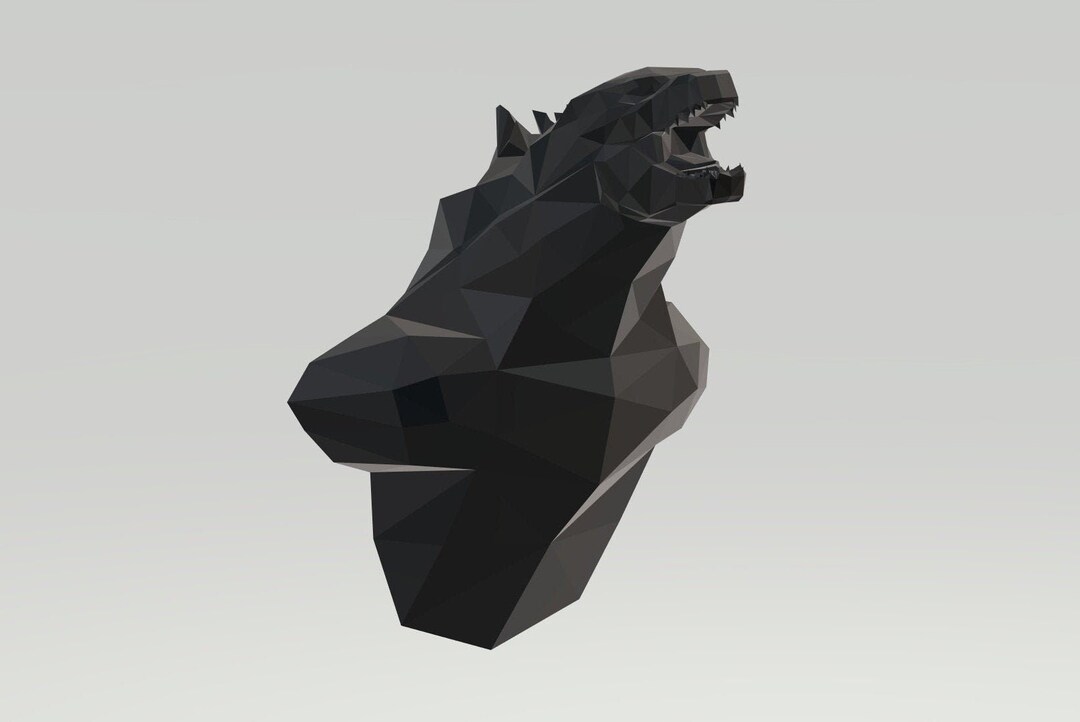 Godzilla Papercraft, Godzilla Wall Decor, Godzilla Bust , Dinosaur ...