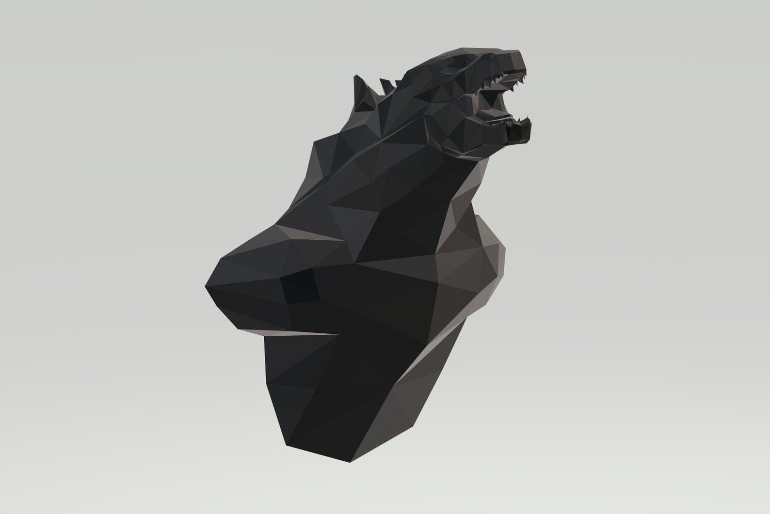 Godzilla Papercraft, Godzilla Wall Decor, Godzilla Bust , Dinosaur ...