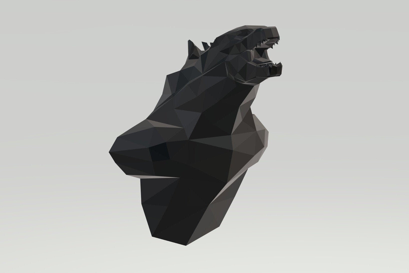 Godzilla Papercraft, Godzilla Wall Decor, Godzilla Bust , Dinosaur ...